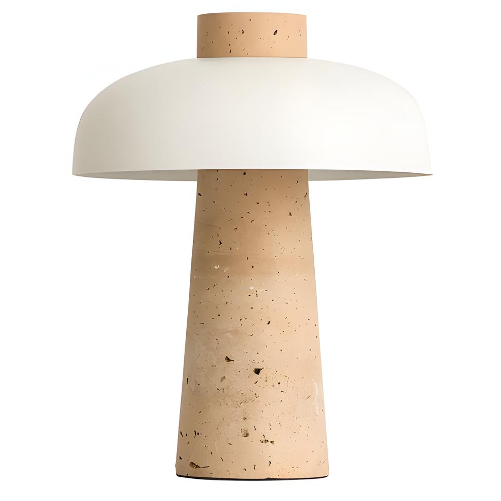 Reverse Table Lamp |Travertine Mushroom LED Table Lamp | Ping Lighting